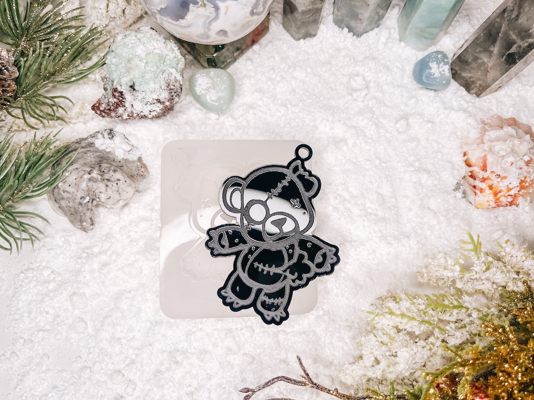 Goth Teddy Bear Ornament Silicone Mold Creepy Cute DIY - Etsy