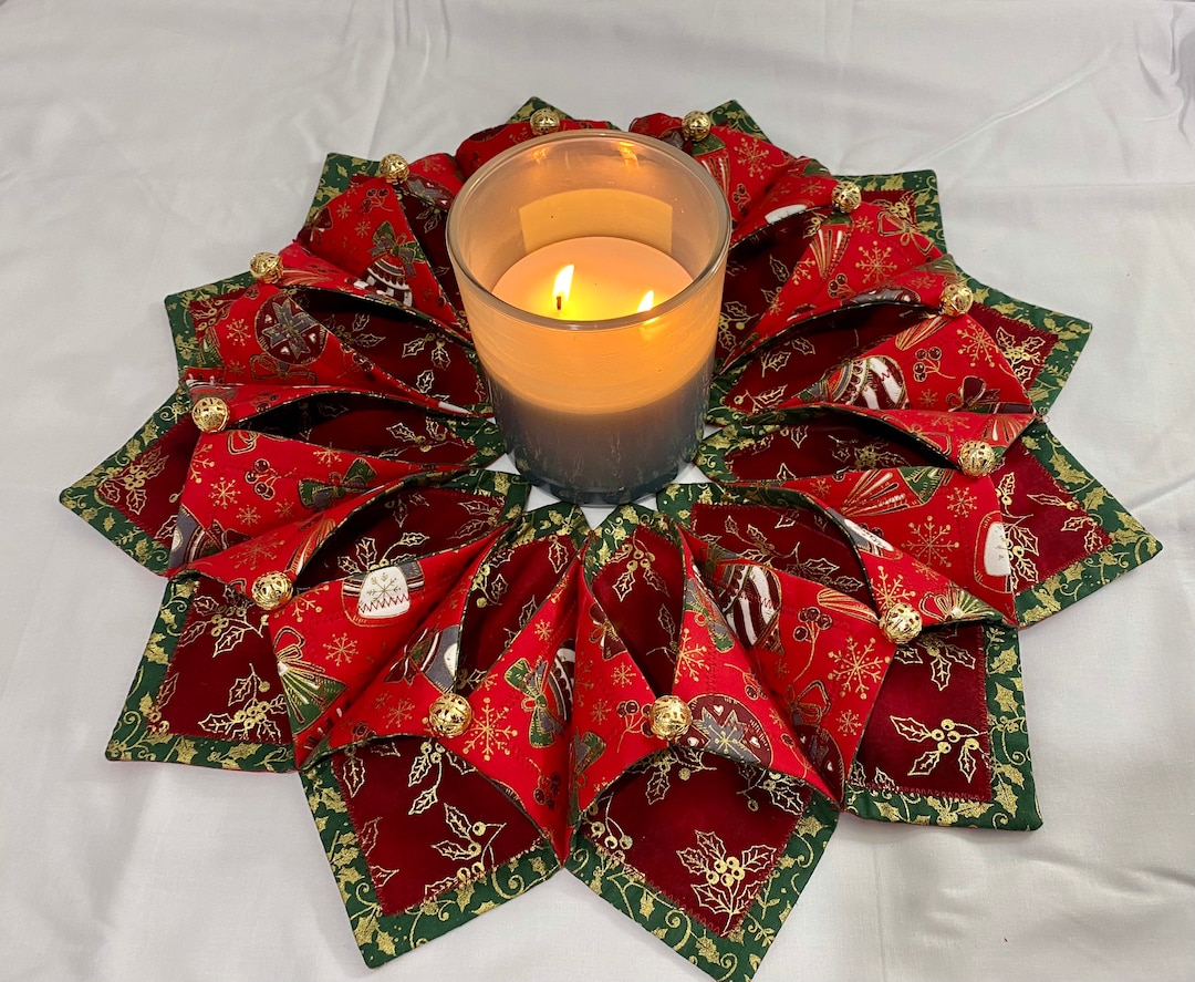 Christmas Table Centrepiece Wreath Origami Candle Mat Table Topper ...