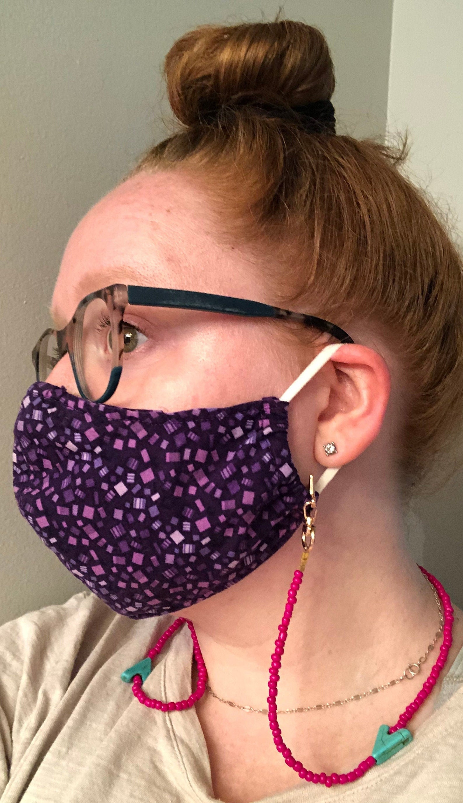 Beaded Face Mask Holder Customizable Colorful Options Mask Jewelry - Etsy