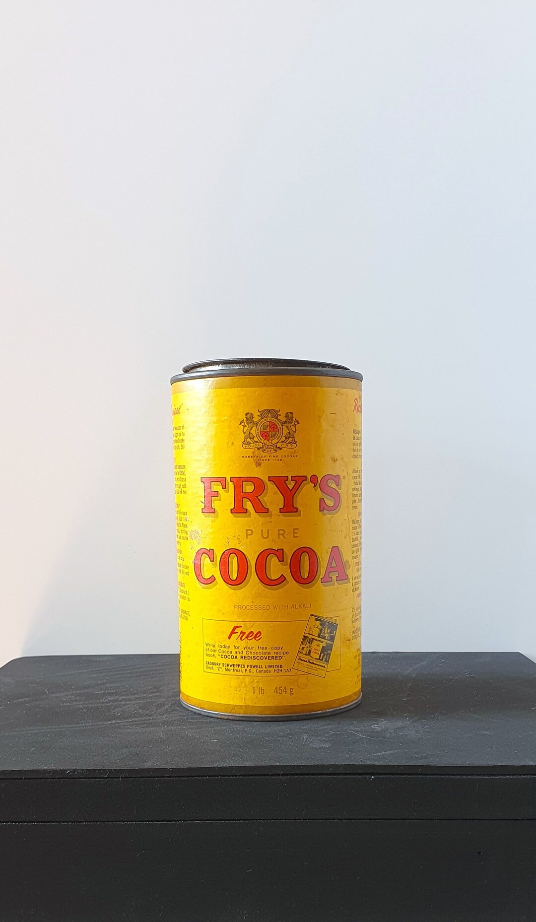 Vintage Fry's Pure Cocoa Tin Can, Vintage Fry's Cocoa Tin Conteiner ...