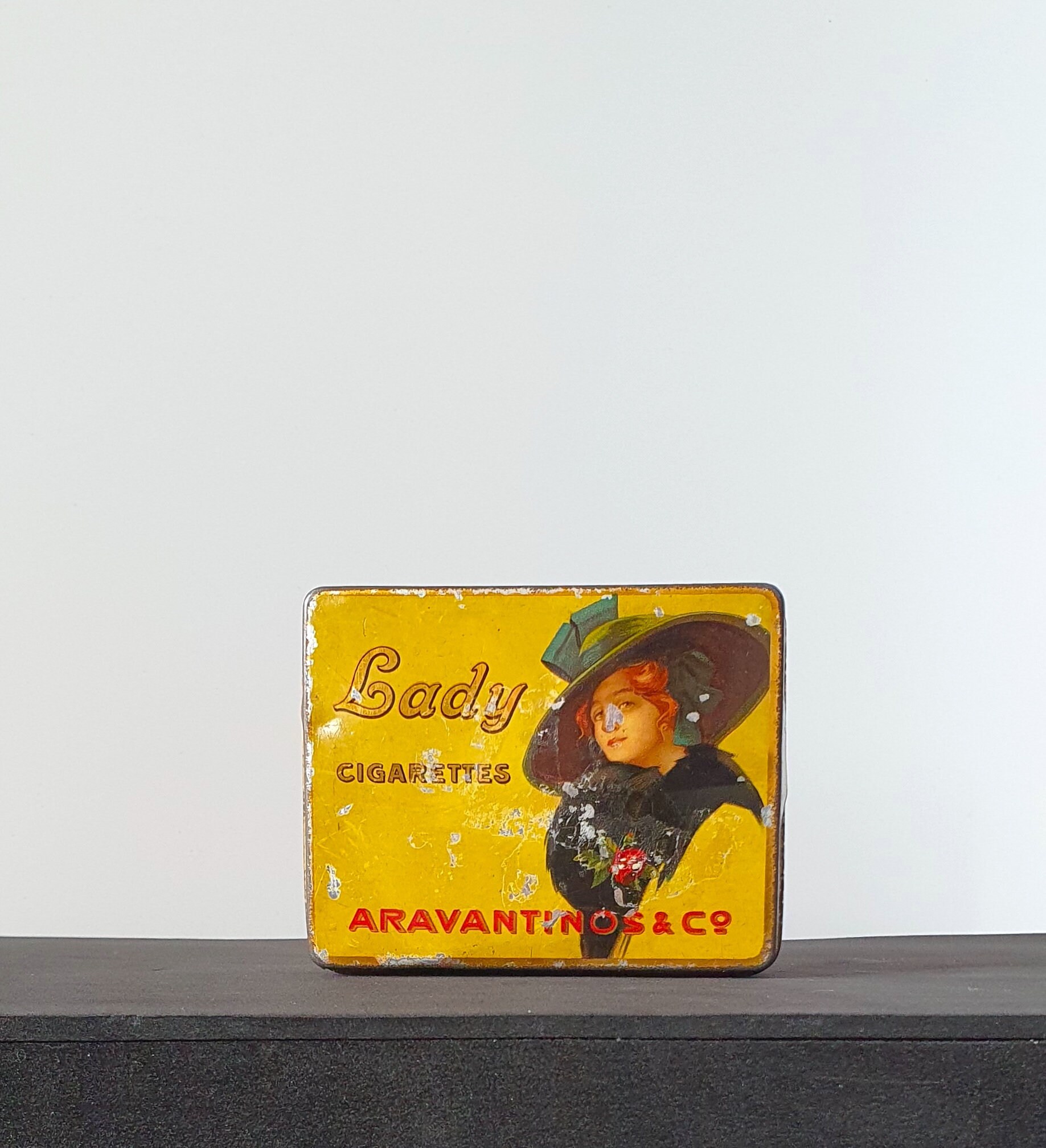 Rare Aravantinos & Co Lady Cigarettes Tin, Flat Fifty, Alte Blechdose ...