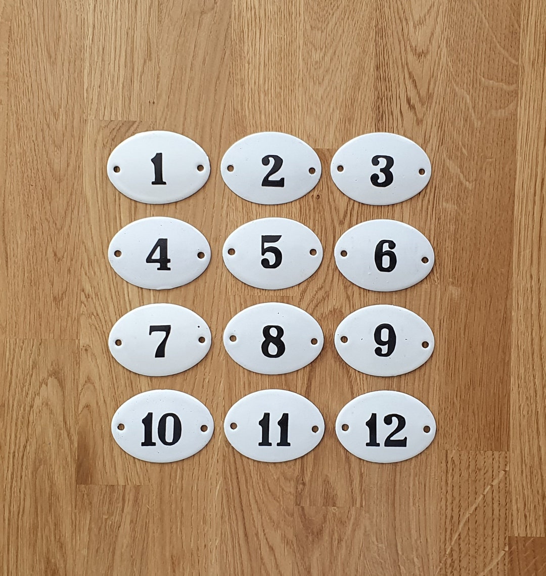 Set of Vintage Enameled Door Signs 1-12, Set of Soviet Enamel Door ...
