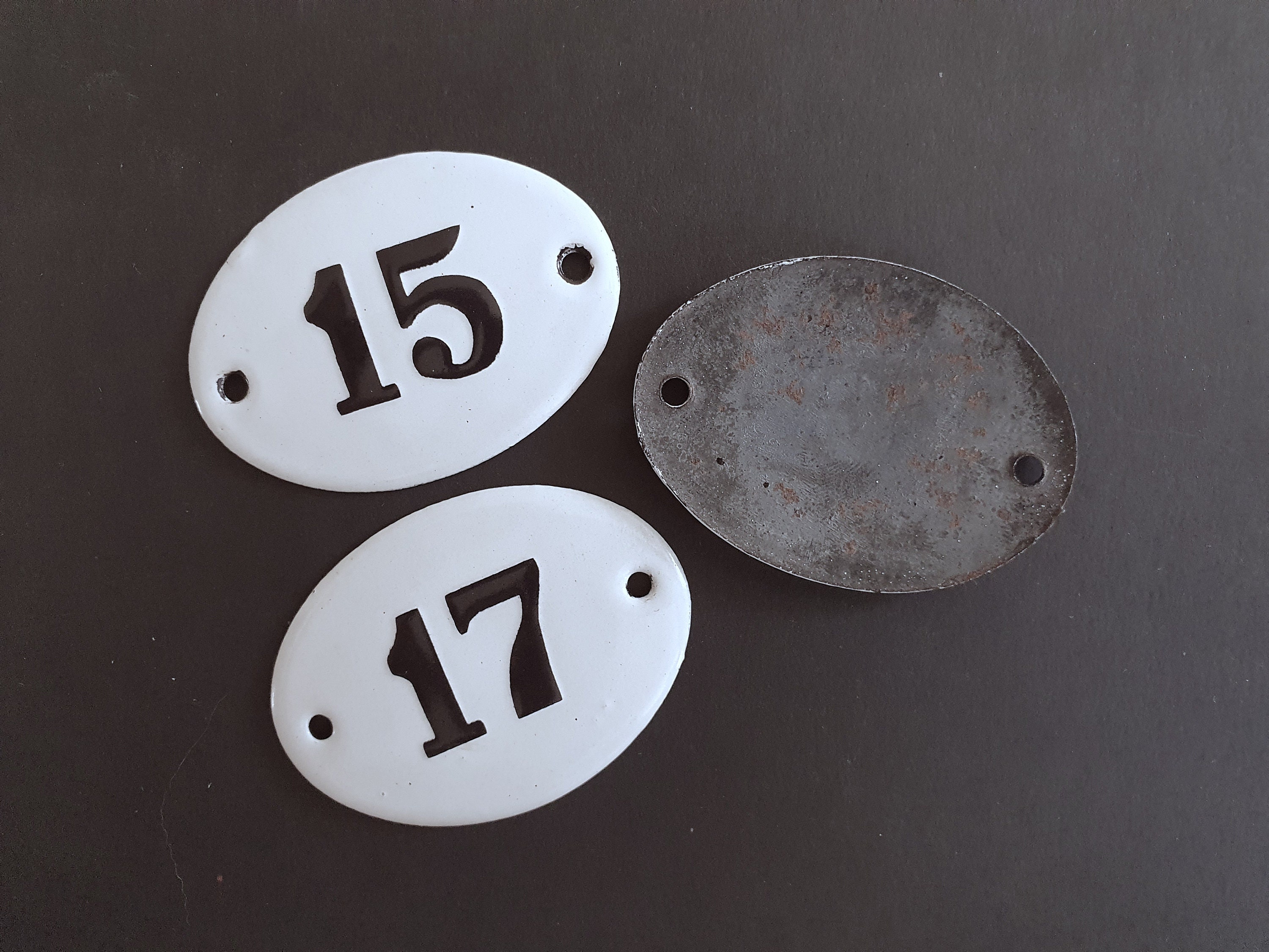 Vintage Enamel Numbers From 1 to 24, Soviet Enamel Door Numbers ...