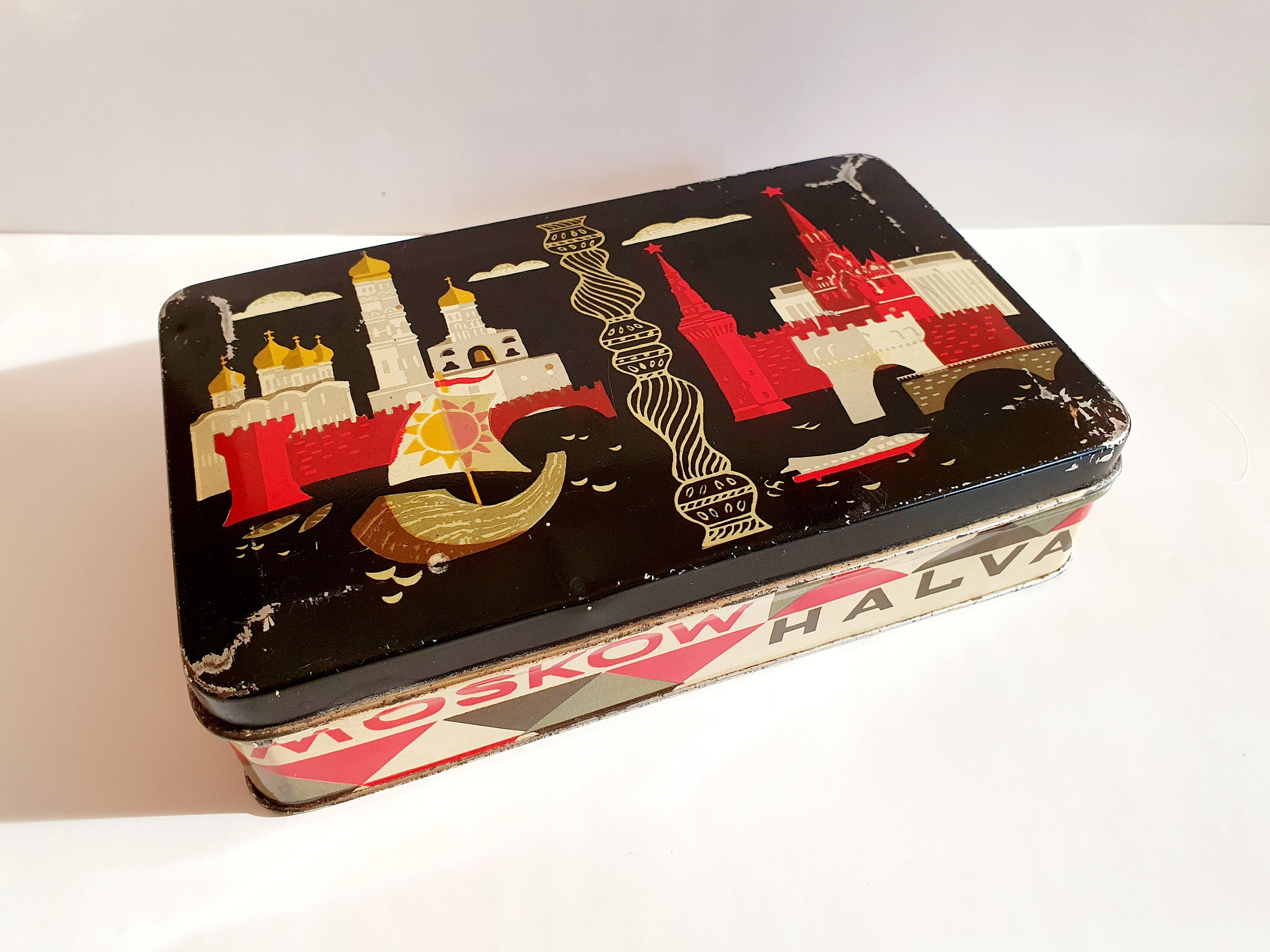 Rare Soviet Tin Halva Box, Soviet Tin Box, Moscow Halva, Russian Tin ...