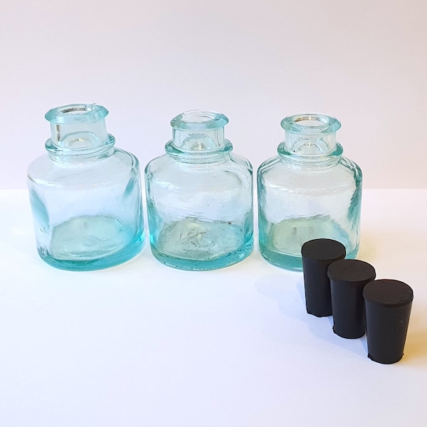 Old Glass Inkwell - Etsy
