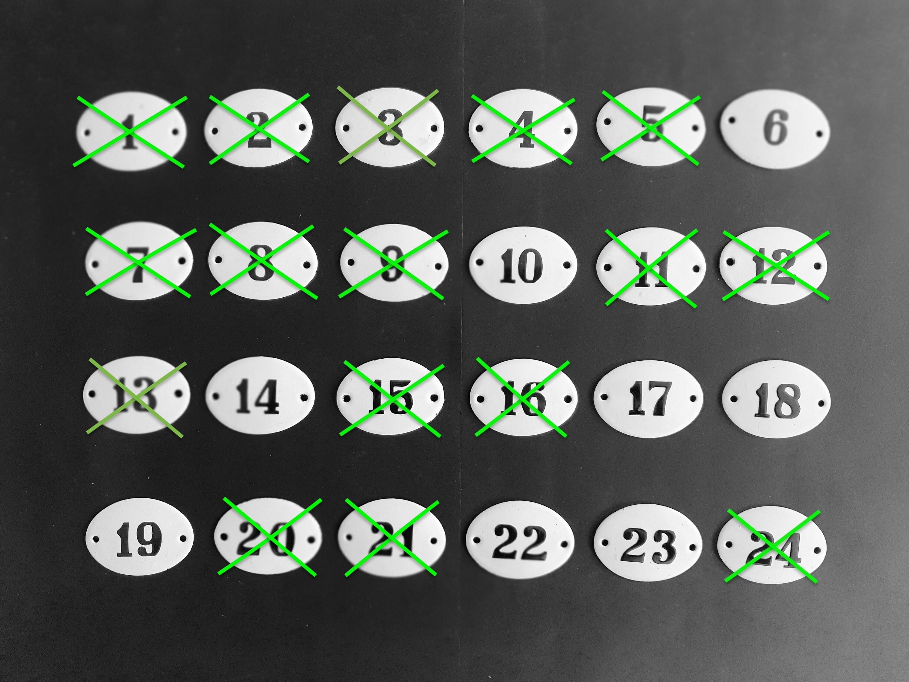 Vintage Enamel Numbers From 1 to 24, Soviet Enamel Door Numbers ...