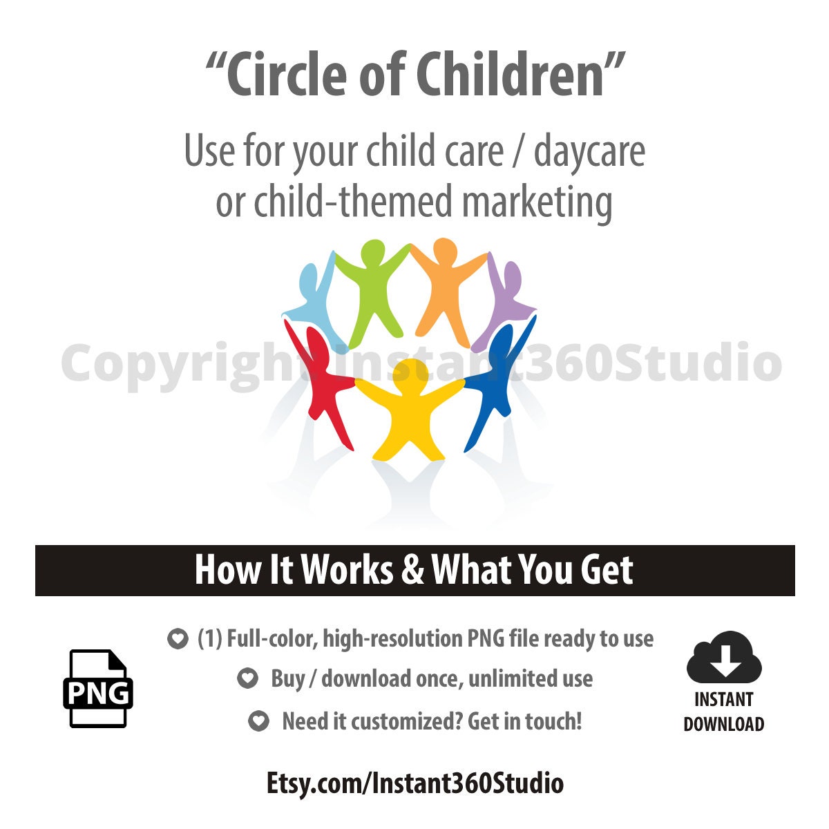 Circle of Children / Child Care / Daycare Clip Art / Preschool Logo ...