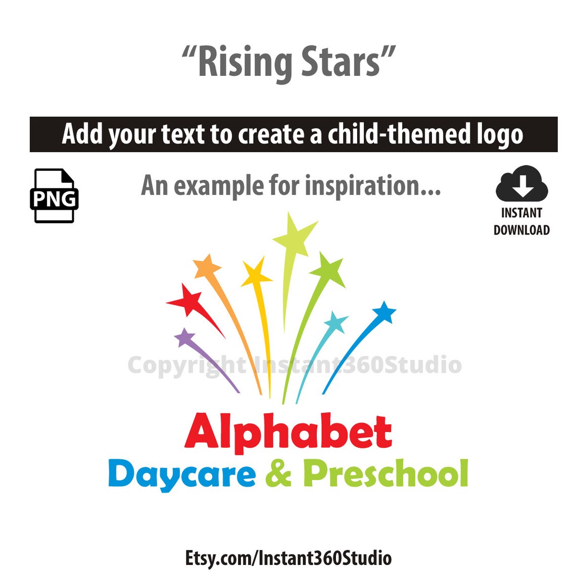 Rising Stars / Child Care / Daycare Clip Art / Preschool Logo / Logo ...