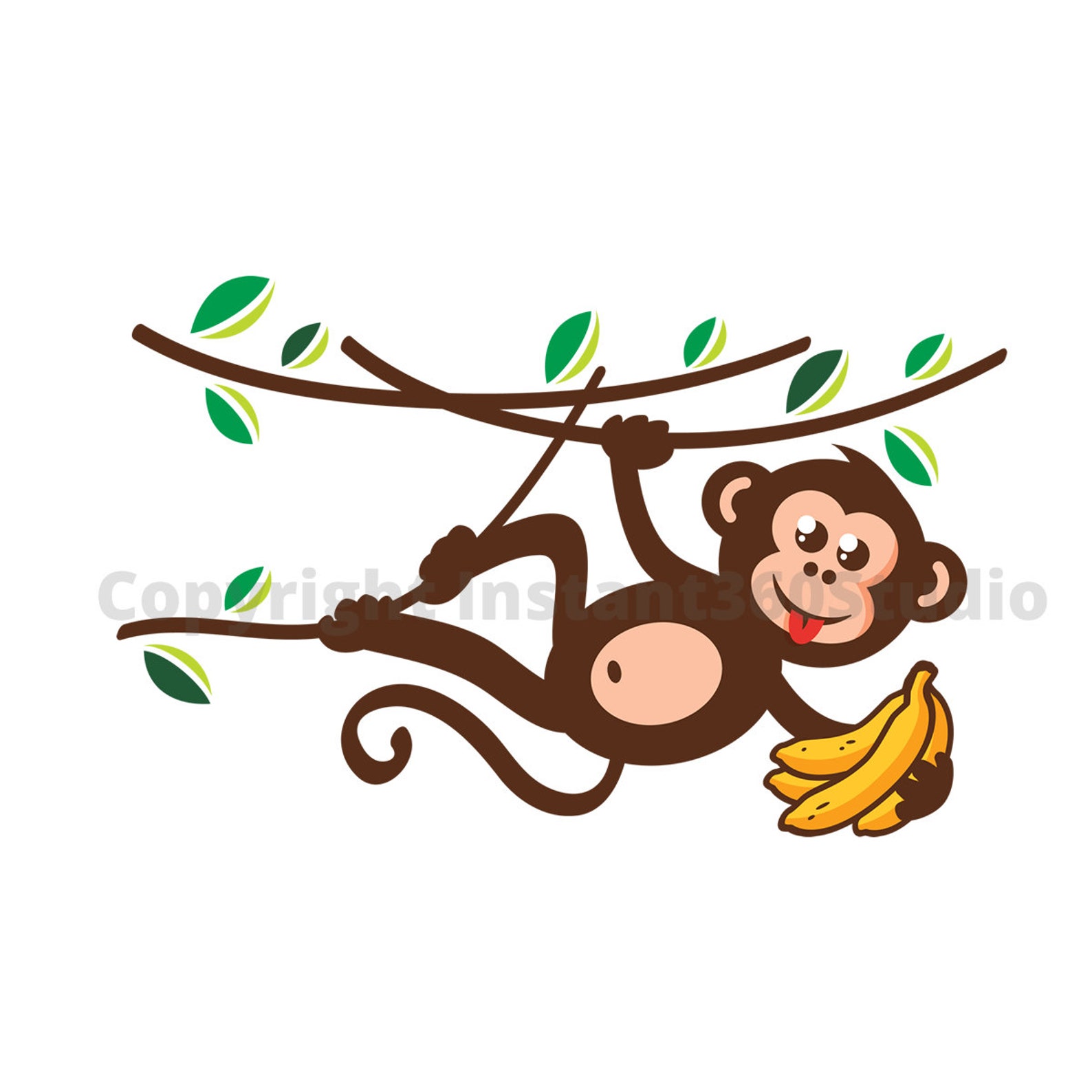 Monkey Fun / Child Care / Daycare Clip Art / Preschool Logo / - Etsy