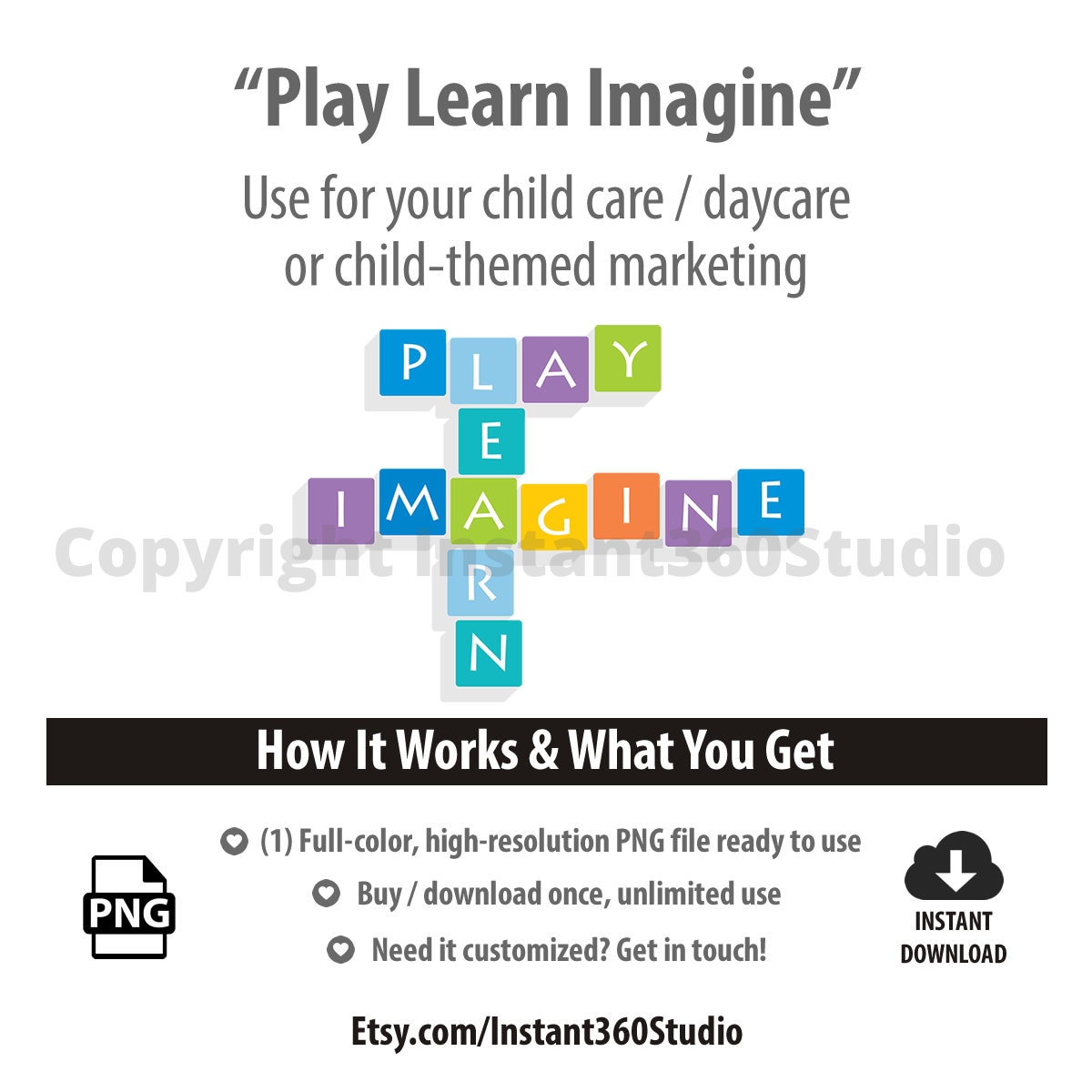 Play Learn Imagine / Child Care / Daycare Clip Art / Preschool Logo ...
