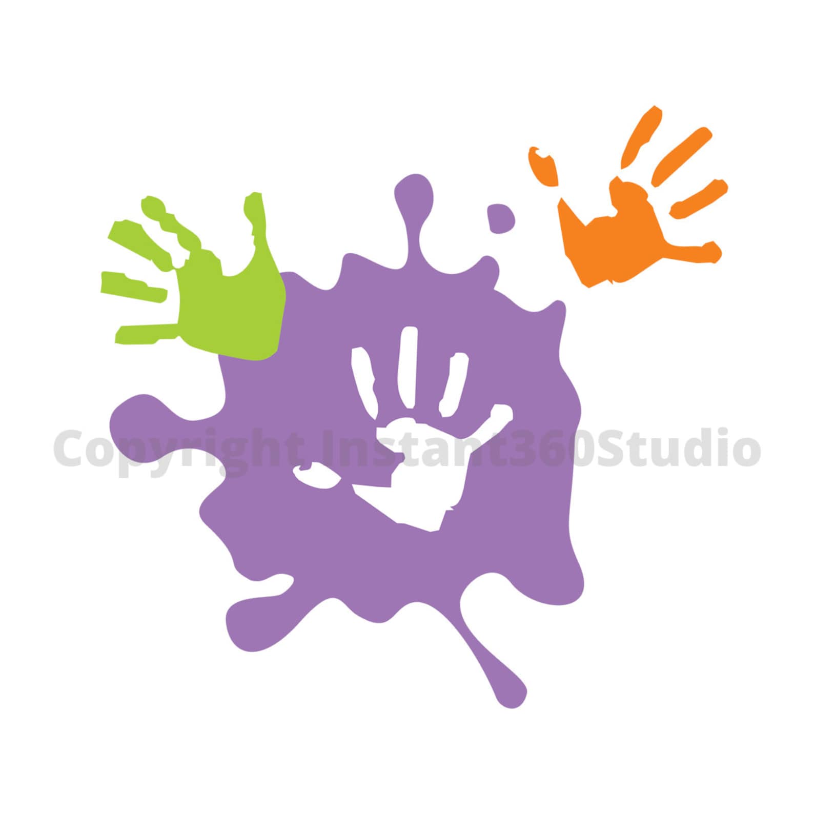 Painted Hands / Child Care / Daycare Clip Art / Preschool Logo / Logo ...