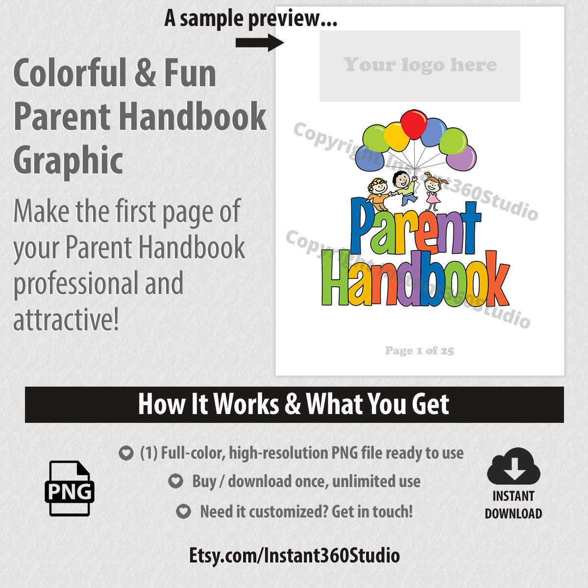 Parent Handbook Graphic | Fun & Colorful Custom Design for Your Child ...