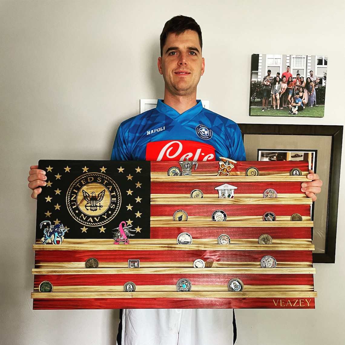 Challenge Coin Display, American Flag Challenge Coin Holder, Wood ...