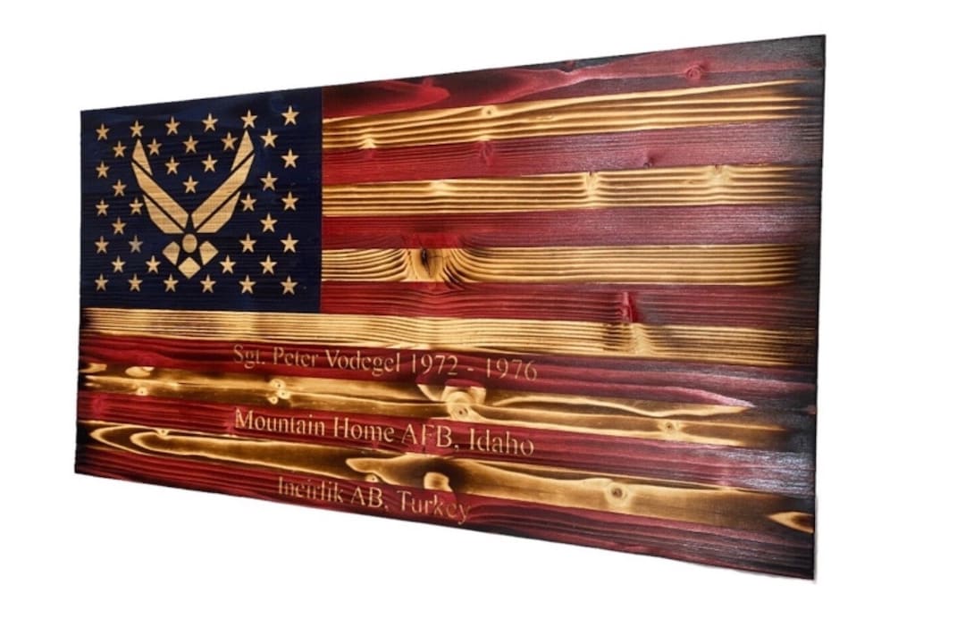 Air Force Wood American Flag, Wood American Flag, Air Force Sign, Air ...