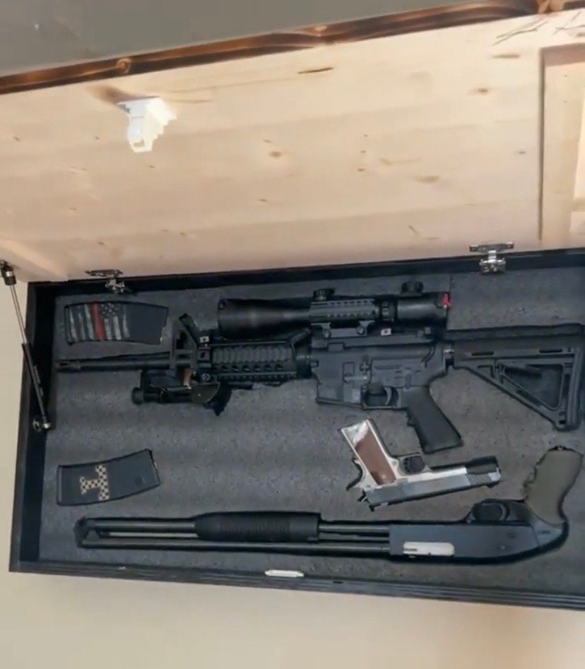 Concealment Flag Gun Case Cabinet, American Flag Concealment ...