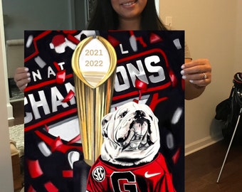 Georgia Bulldogs Uga Mascot Drawing - Etsy