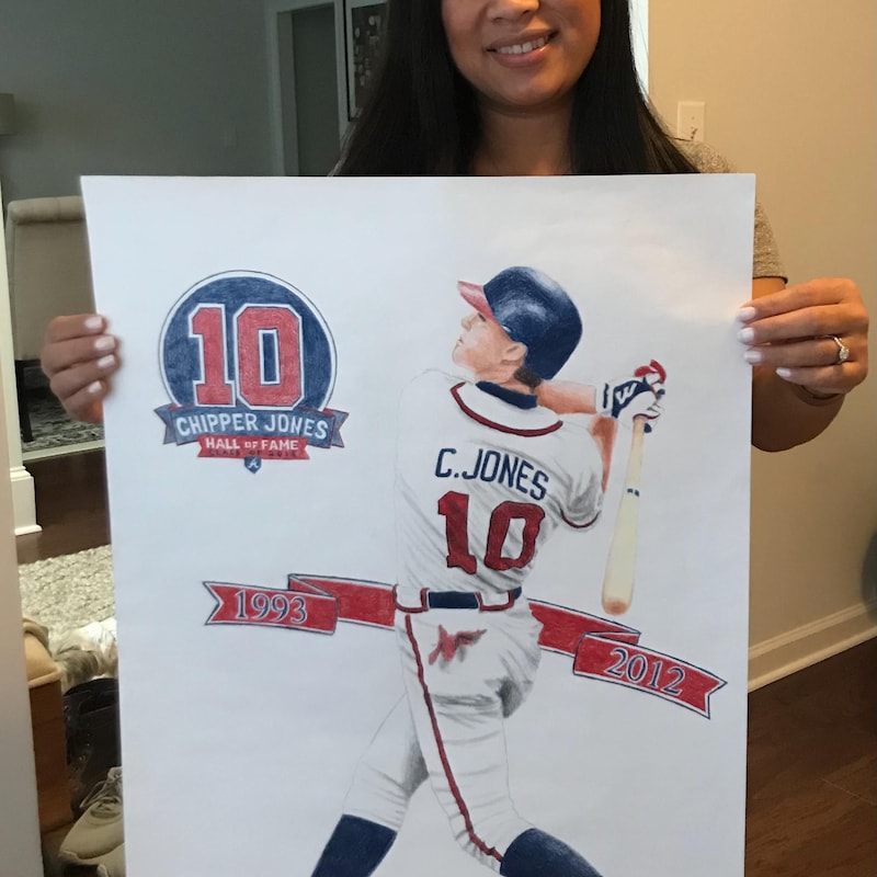 Chipper Jones Drawing - Etsy
