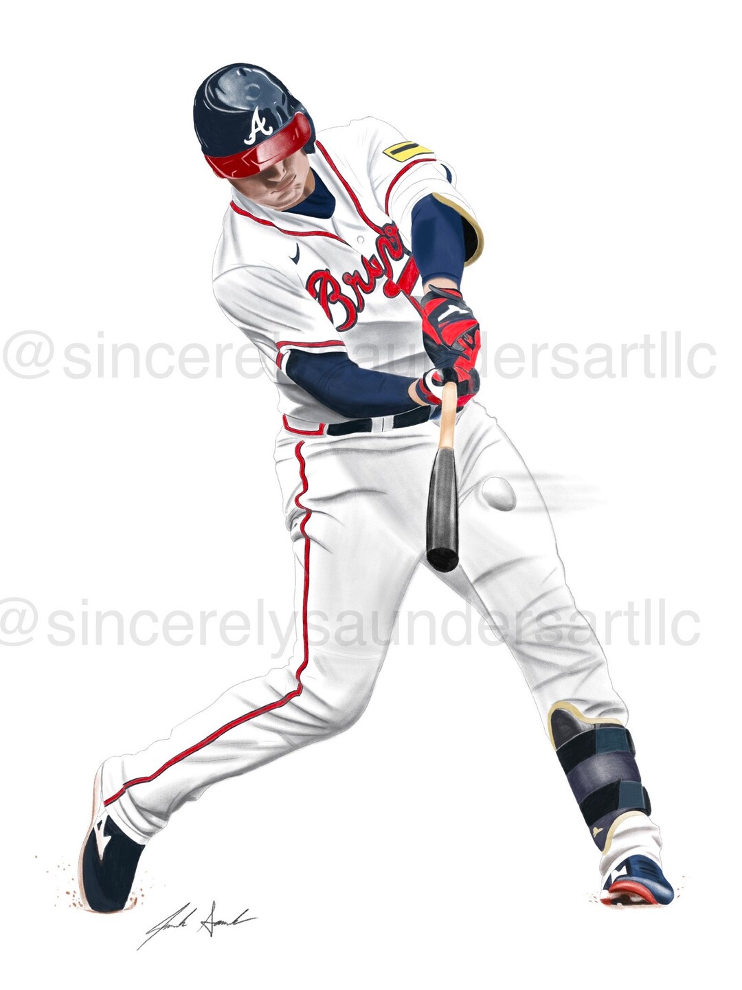 Austin Riley, Atlanta Braves Artwork Drawing - Etsy