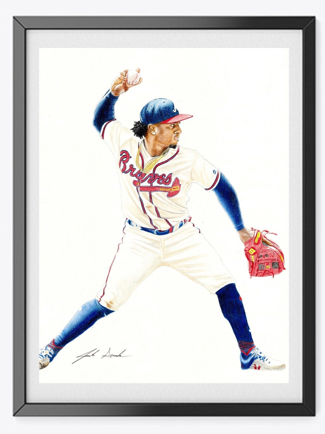Ozzie Albies, Atlanta Braves Artwork Drawing - Etsy