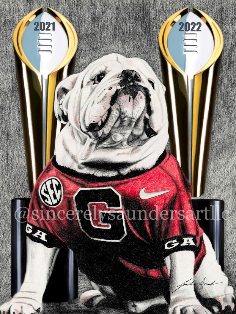 Georgia Bulldogs National Championship Drawing, Uga Mascot, Georgia ...