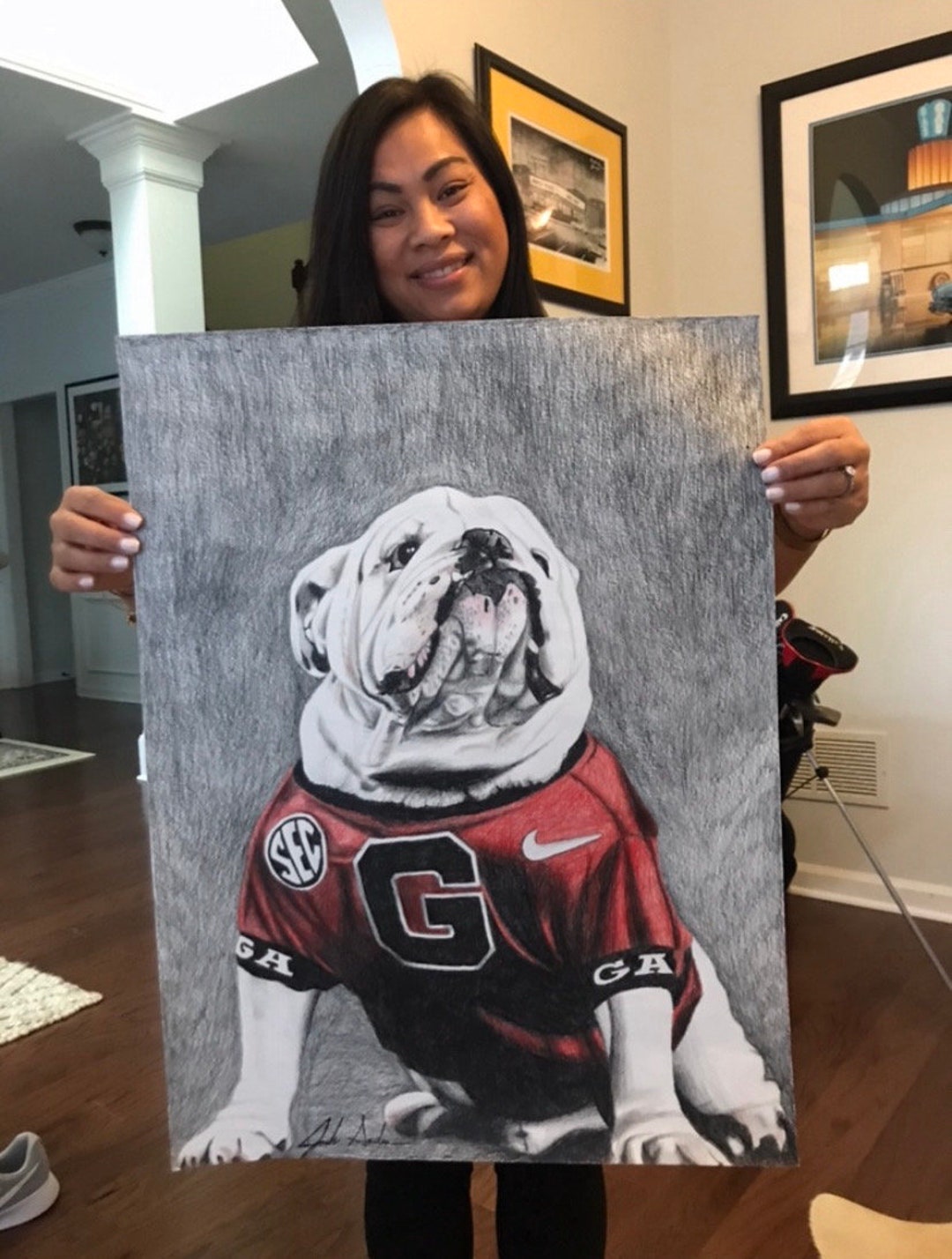 Georgia Bulldogs Artwork Drawing, Uga Mascot, Georgia Bulldogs Football ...
