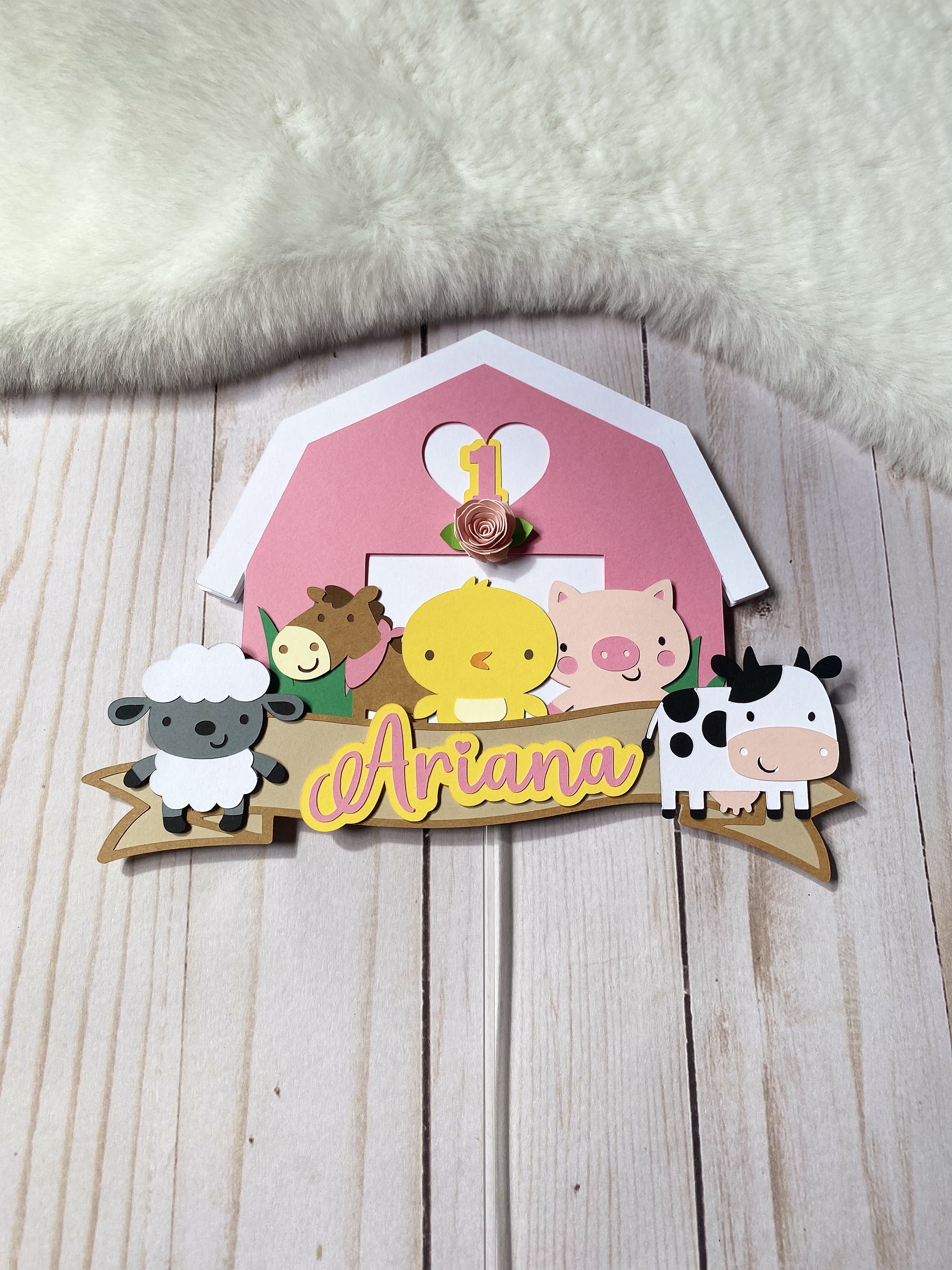 Barnyard Cake Topper Farm Cake Topper Farm Theme Party Decorations Farm ...