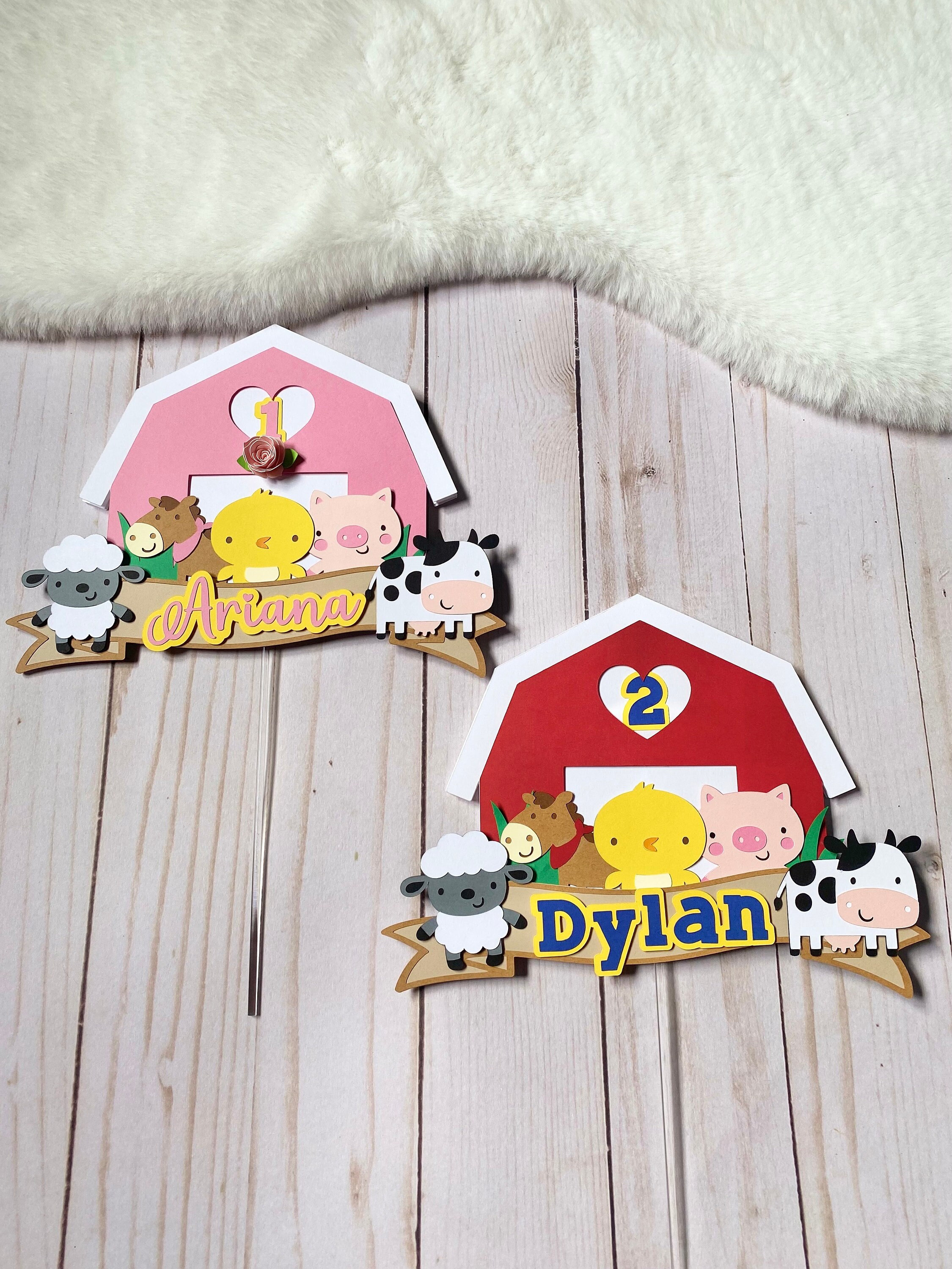 Barnyard Cake Topper Farm Cake Topper Farm Theme Party Decorations Farm ...