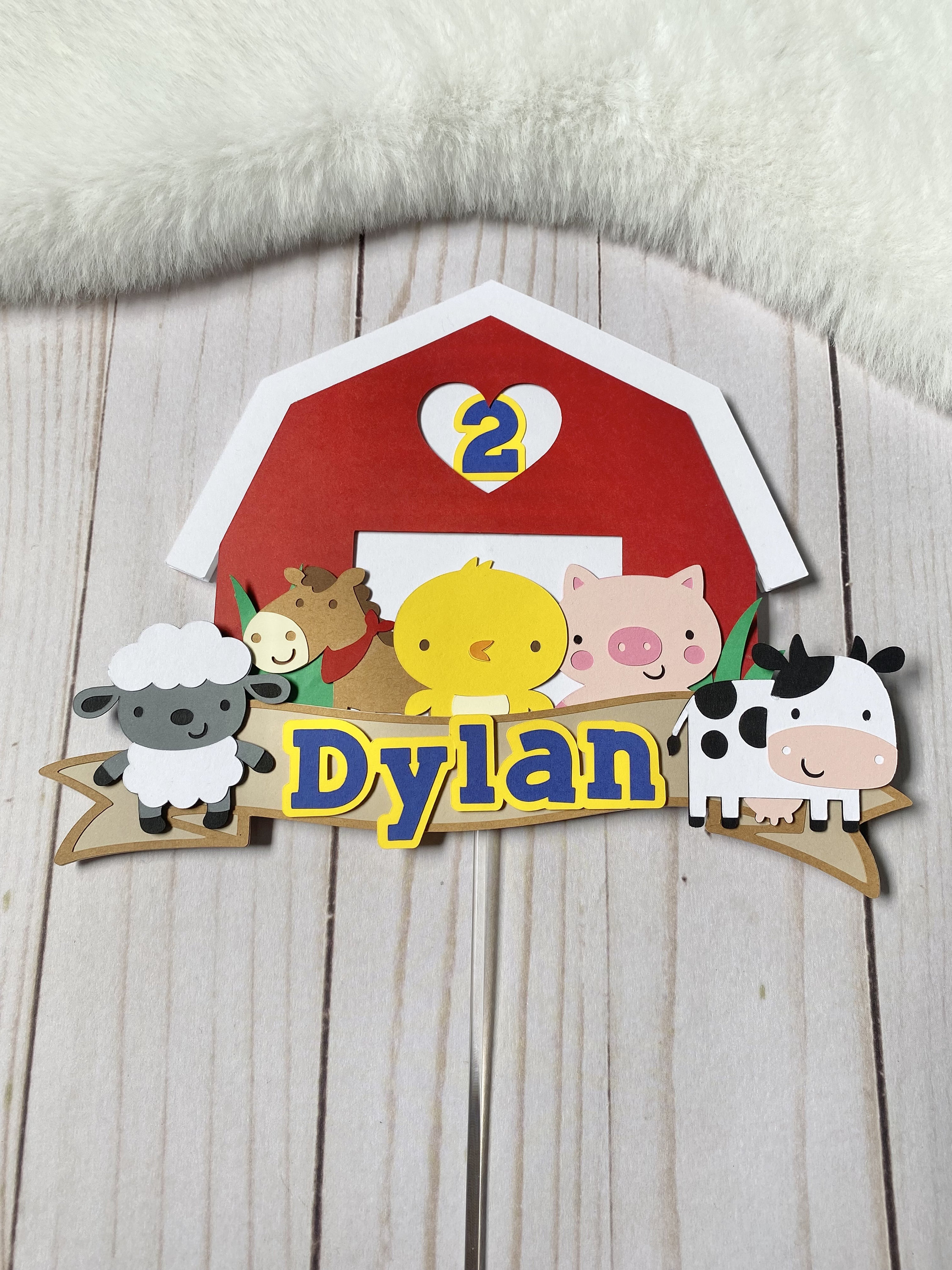 Barnyard Cake Topper Farm Cake Topper Farm Theme Party Decorations Farm ...