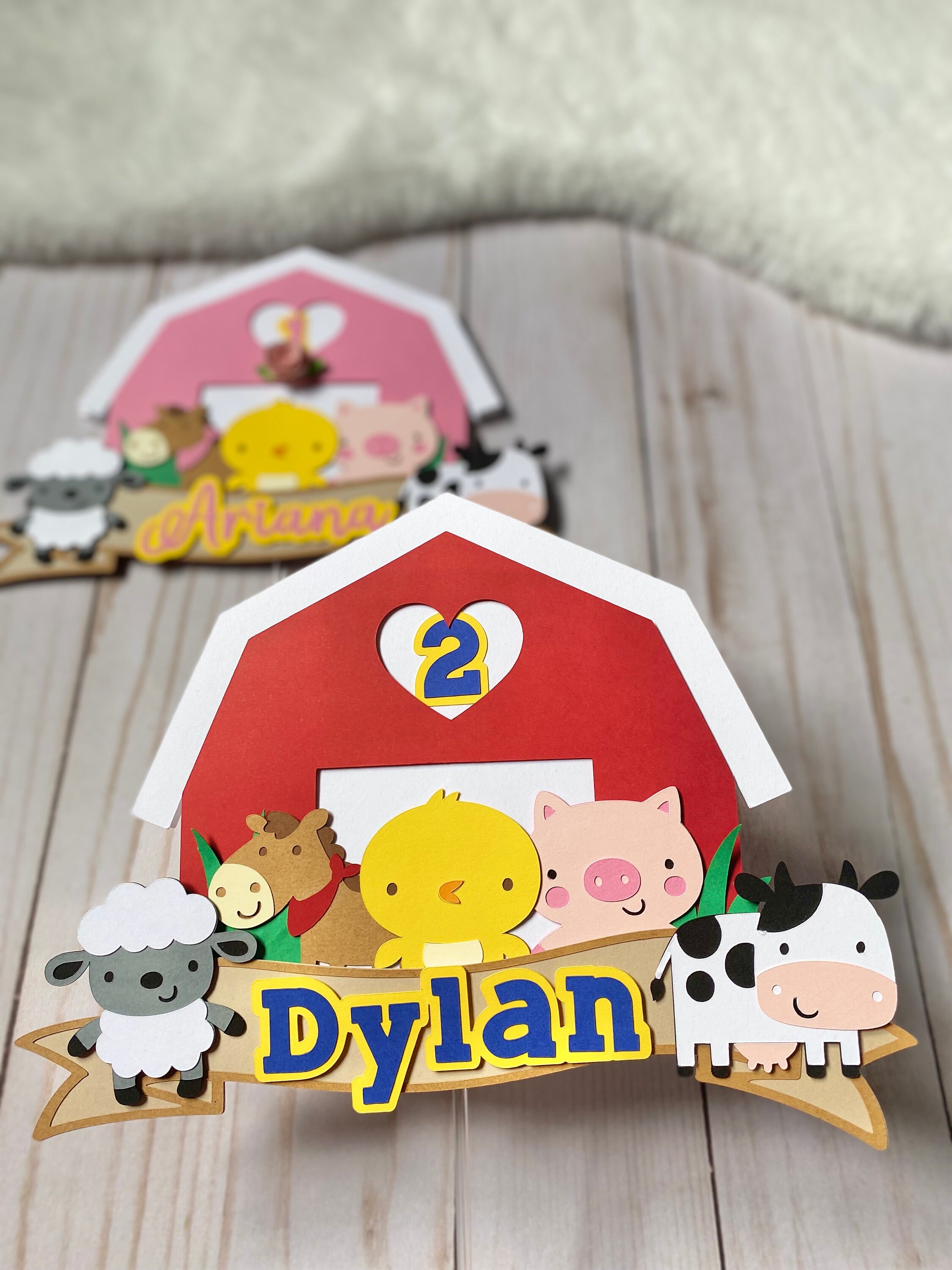 Barnyard Cake Topper Farm Cake Topper Farm Theme Party Decorations Farm ...