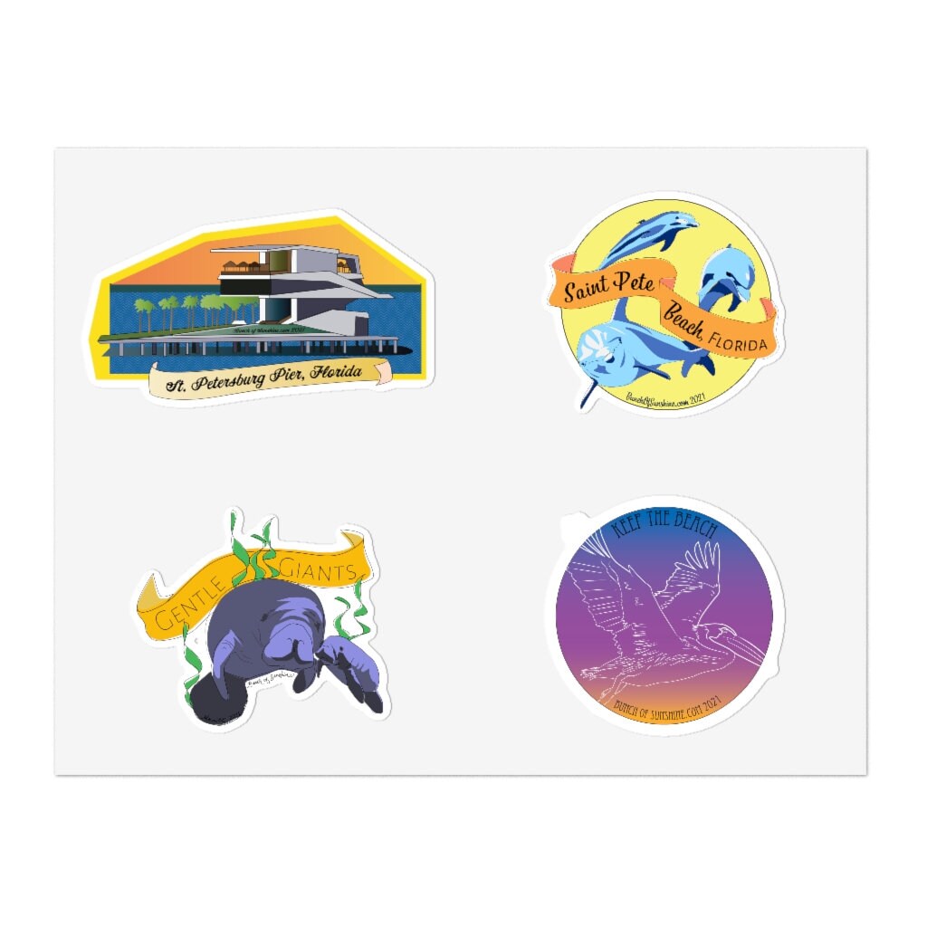 St. Petersburg Florida Vinyl Sticker Sheets I Love the Burg - Etsy