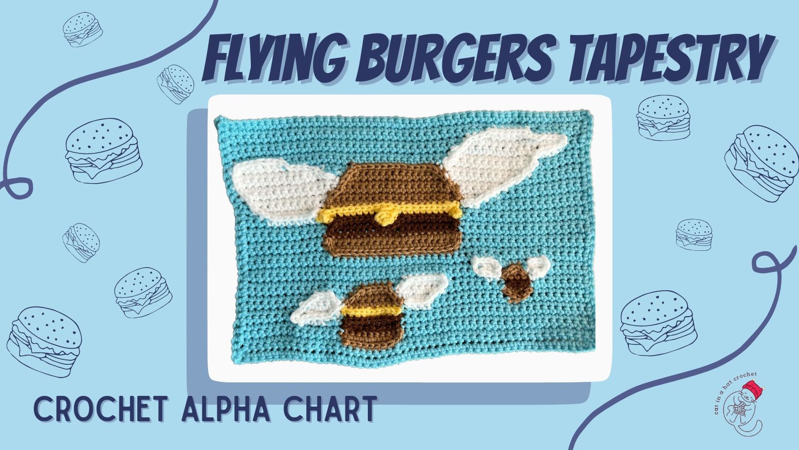 Flying Burgers Tapestry Crochet Alpha Pattern Chart - Etsy