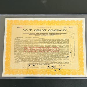 Hand Signed, Founder of Grants Department Stores, Authentic Stock ...