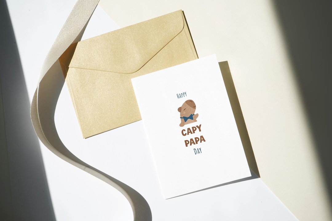 Capybara Fathers Day Printable Card. Capypapa Greeting Card for Dad ...