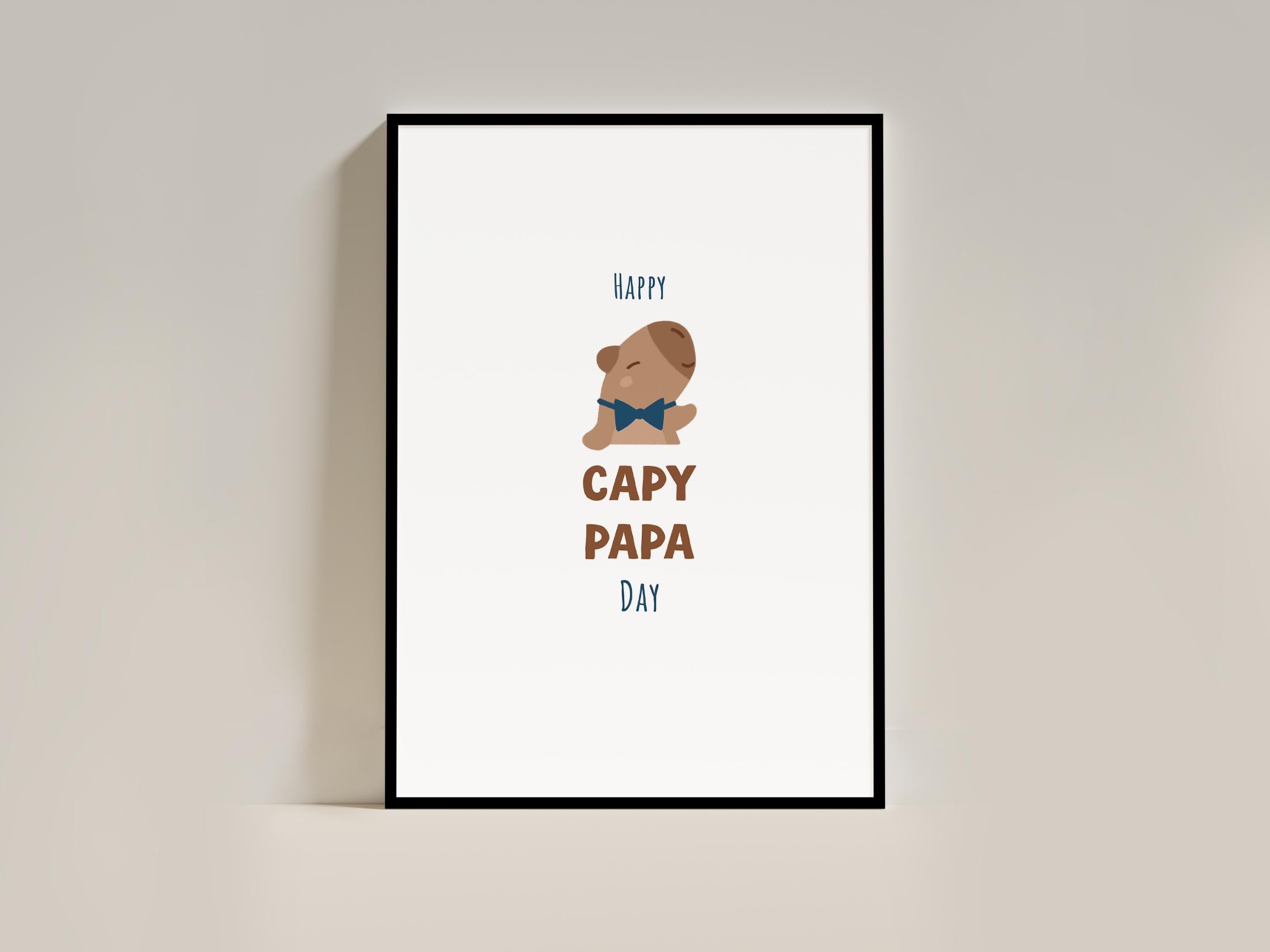 Capybara Fathers Day Printable Card. Capypapa Greeting Card for Dad ...