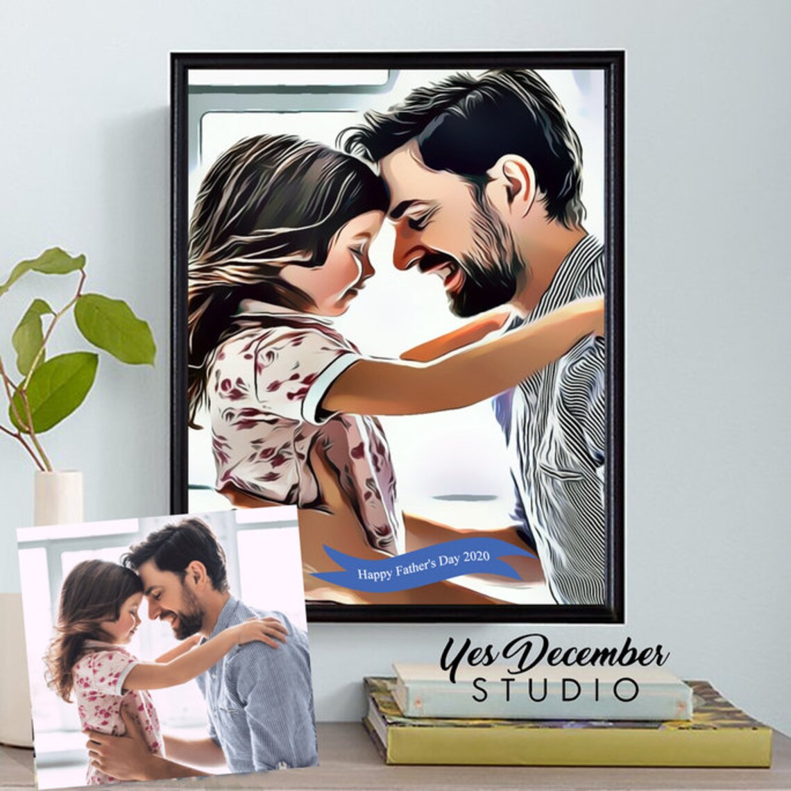 Custom Father's Day Portrait Illustration Print | Father's Day Portrait ...