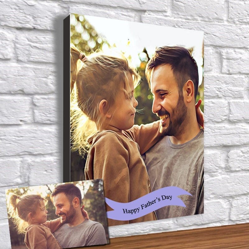 Custom Father's Day Portrait Illustration Print | Etsy