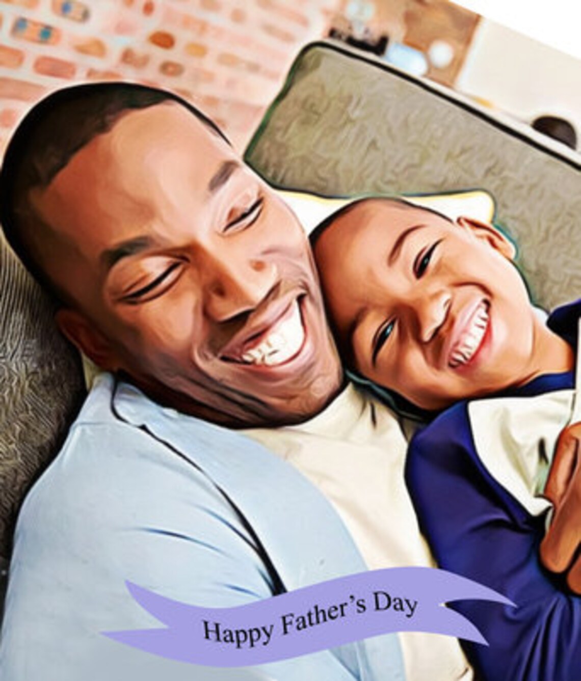Custom Father's Day Portrait Illustration Print | Father's Day Portrait ...