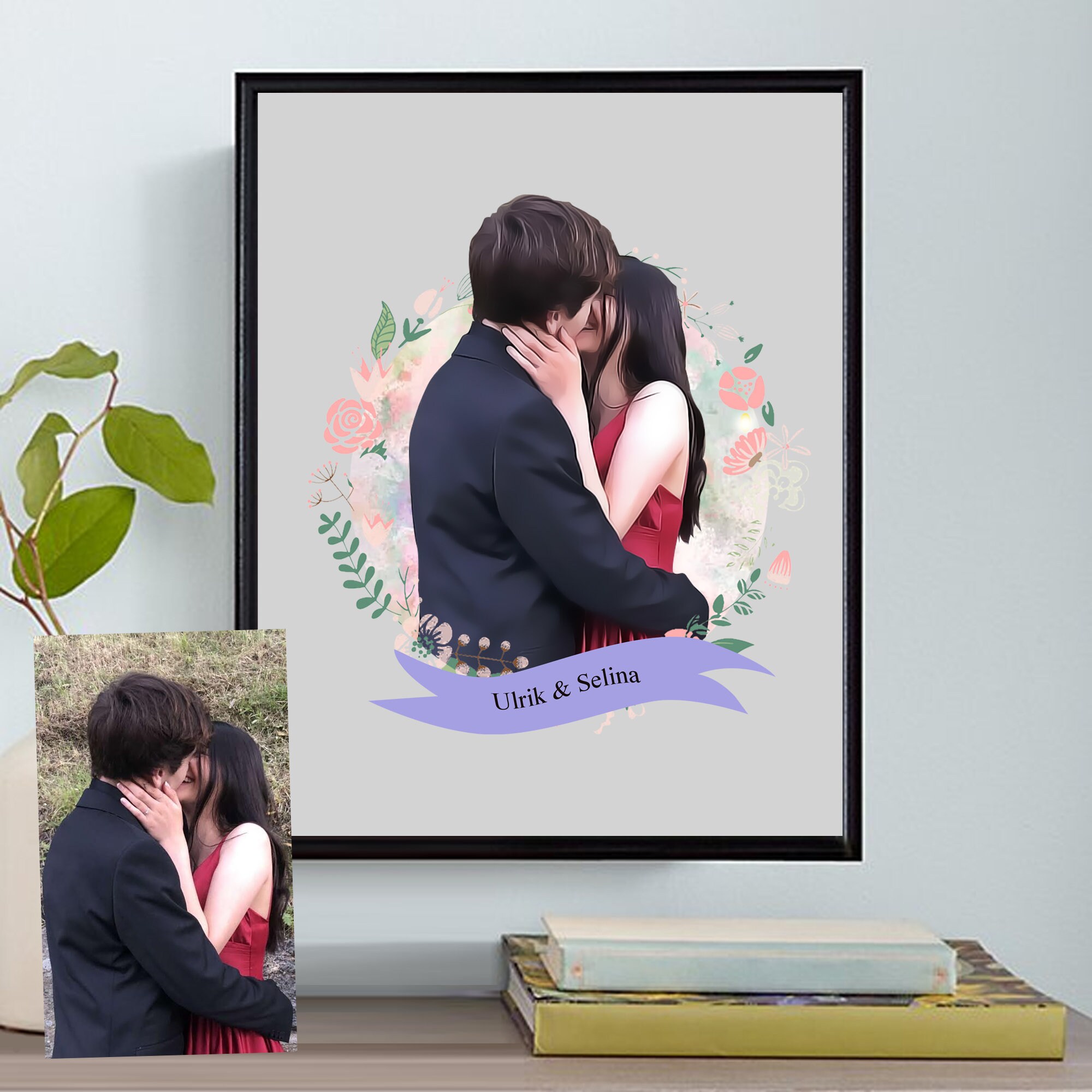 Custom Couple Prints | Couple Portrait Illustration | Custom Portrait ...