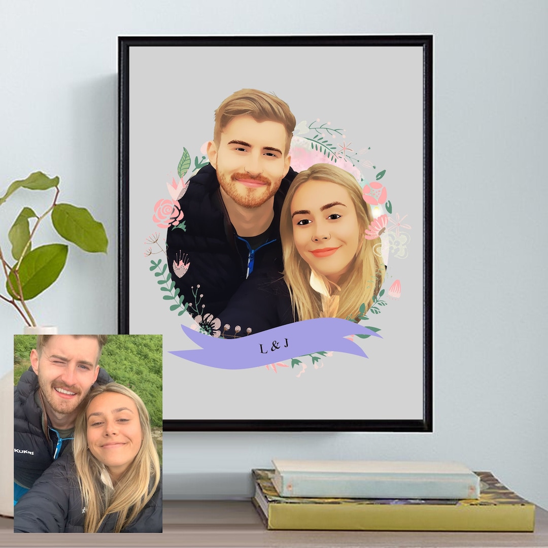 Custom Couple Prints | Couple Portrait Illustration | Custom Portrait ...