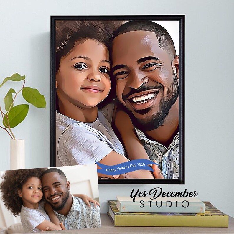 Custom Father's Day Portrait Illustration Print | Father's Day Portrait ...