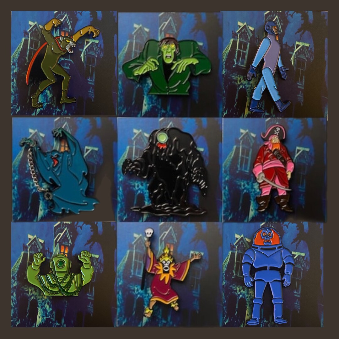 Villains Enamel Pins Creeper Phantom Shadow Red Beard Tar - Etsy