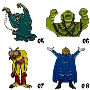 Villains Enamel Pins - Creeper Phantom Shadow Red Beard Tar Monster ...