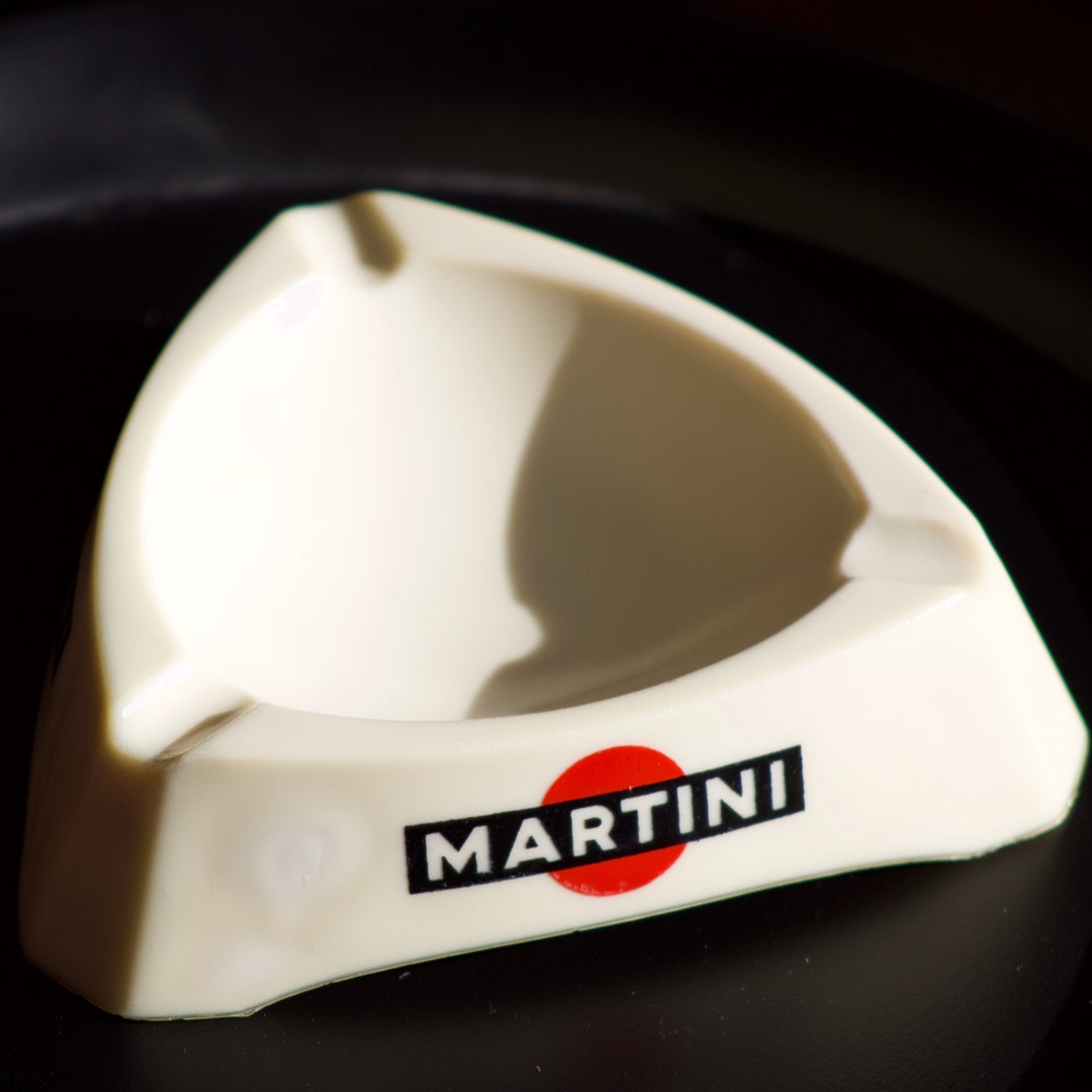Old MARTINI Advertising ASHTRAY From Bistrot Bar Three Sides in White ...
