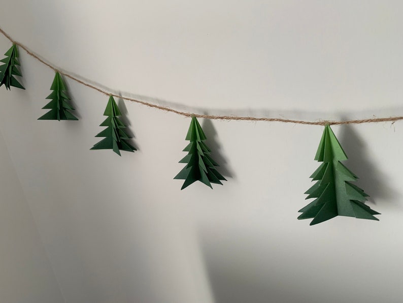 Evergreen Tree Paper Garland - Etsy