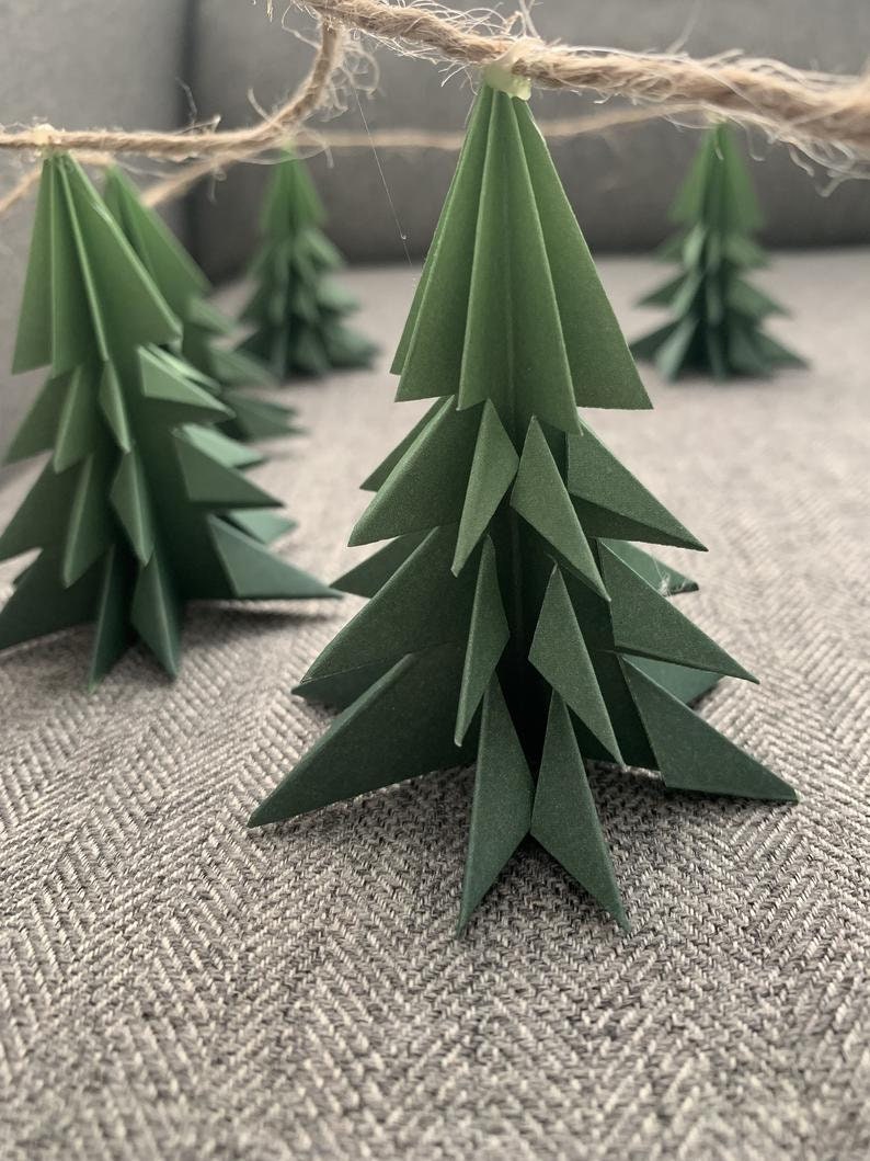 Evergreen Tree Paper Garland - Etsy UK