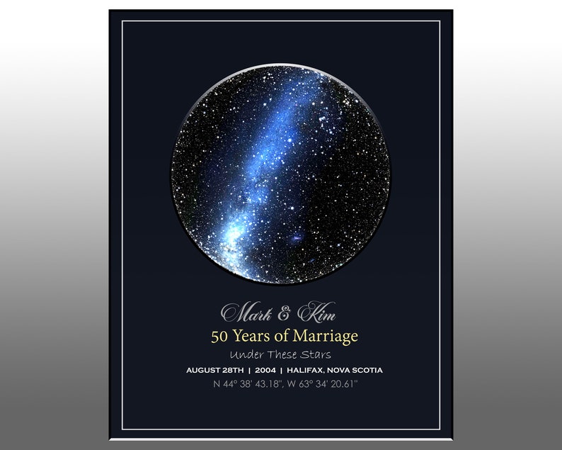 Custom Star Map REAL Night Sky Map Custom Star Poster | Etsy