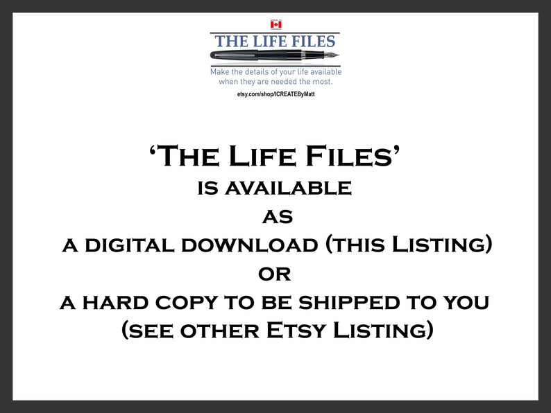 The Life Files DIGITAL DOWNLOAD Estate Planning Digital - Etsy