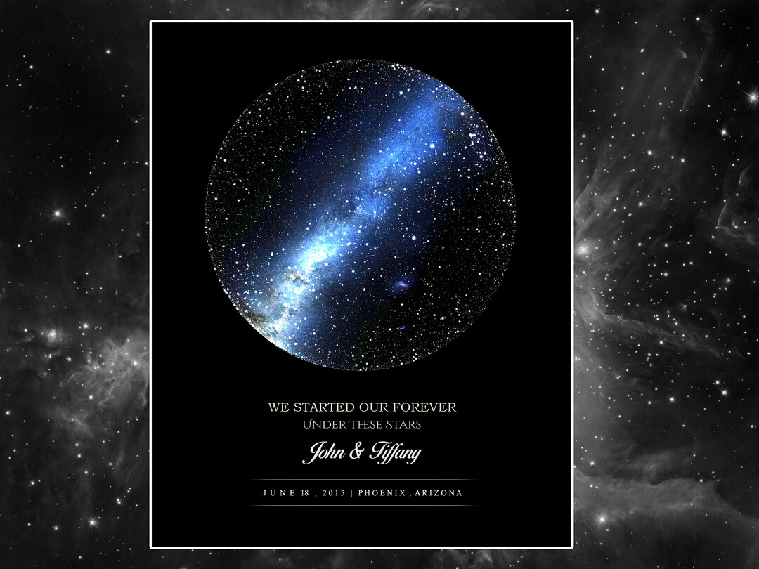 Custom Star Map REAL Night Sky Map Custom Star Poster - Etsy