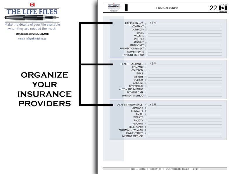 The Life Files DIGITAL DOWNLOAD Estate Planning Digital - Etsy