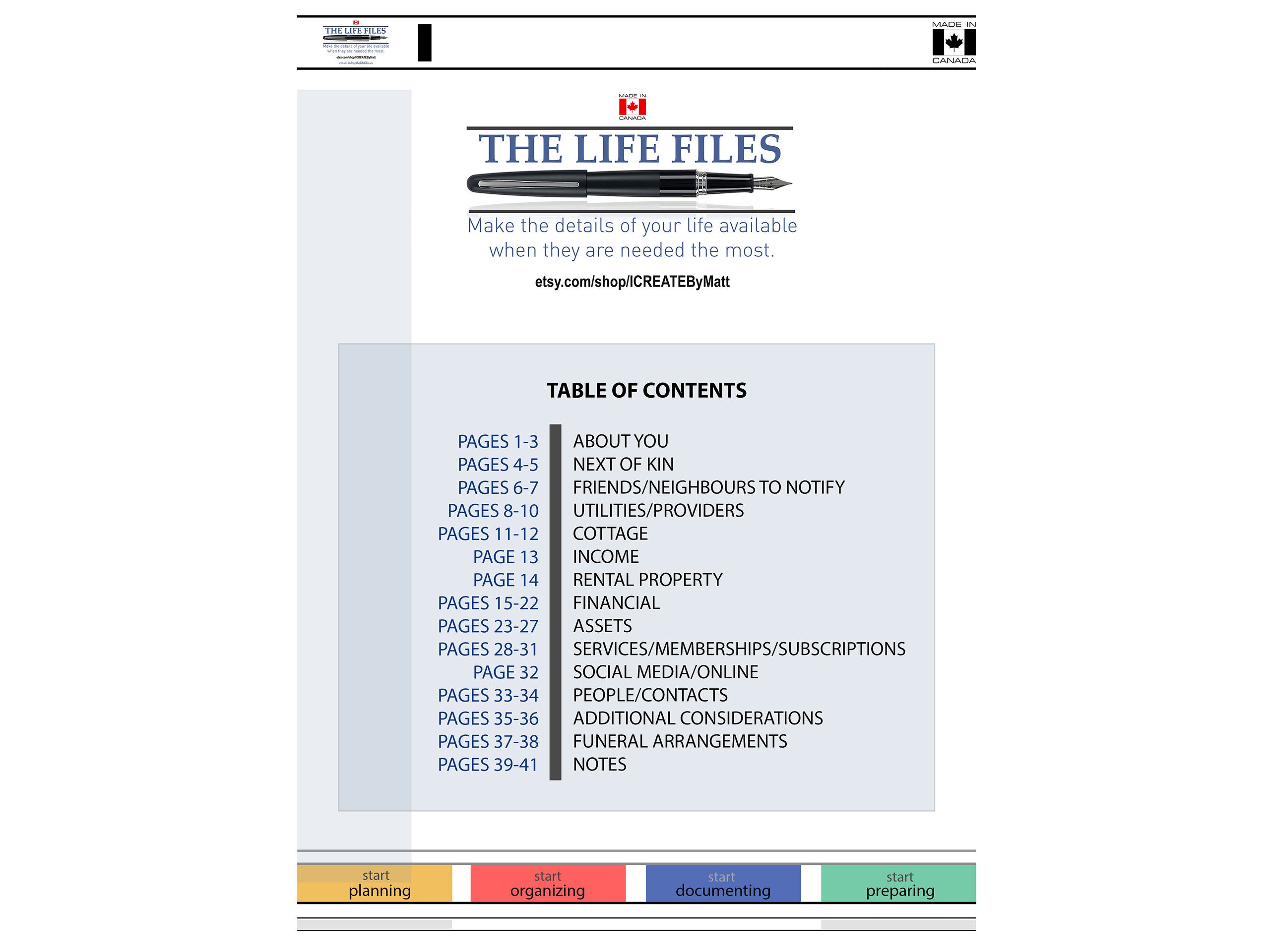 The Life Files DIGITAL DOWNLOAD Estate Planning Digital | Etsy